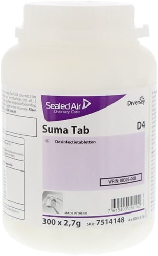 Suma Tab D4 desinfectietabletten pot 300 st H2O | De totaalleverancier ...